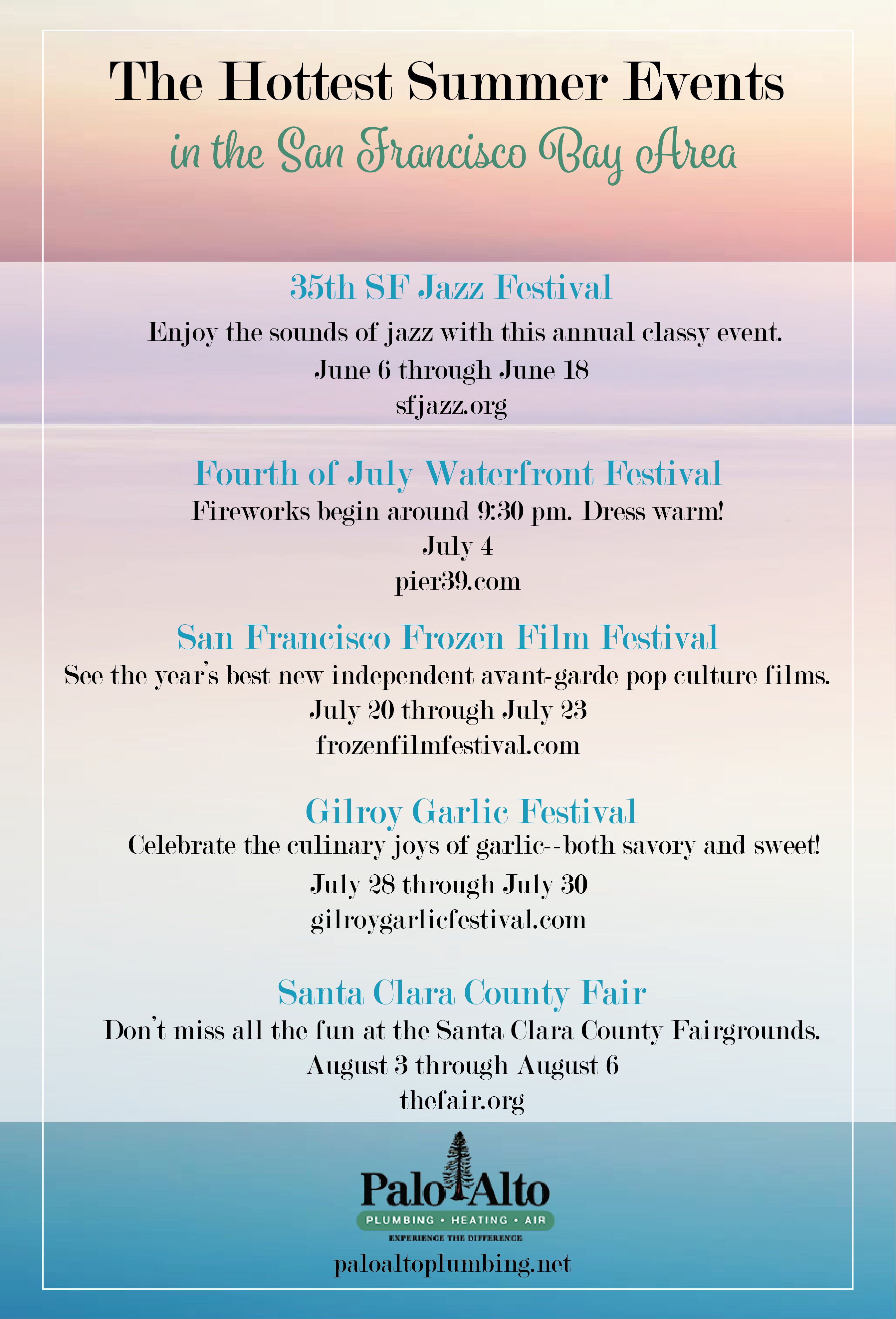 SF Bay Area Summer Events | Palo Alto Plumbing Heating